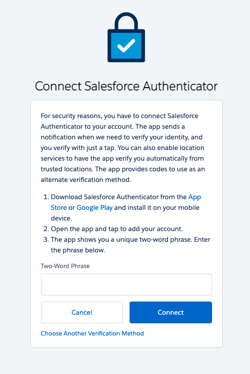 Setting up Salesforce MFA (Local Logins Only)